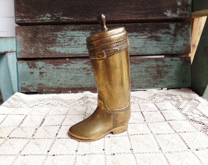 Vintage Solid Brass Boot Door Stop Cowboy Boot - Etsy