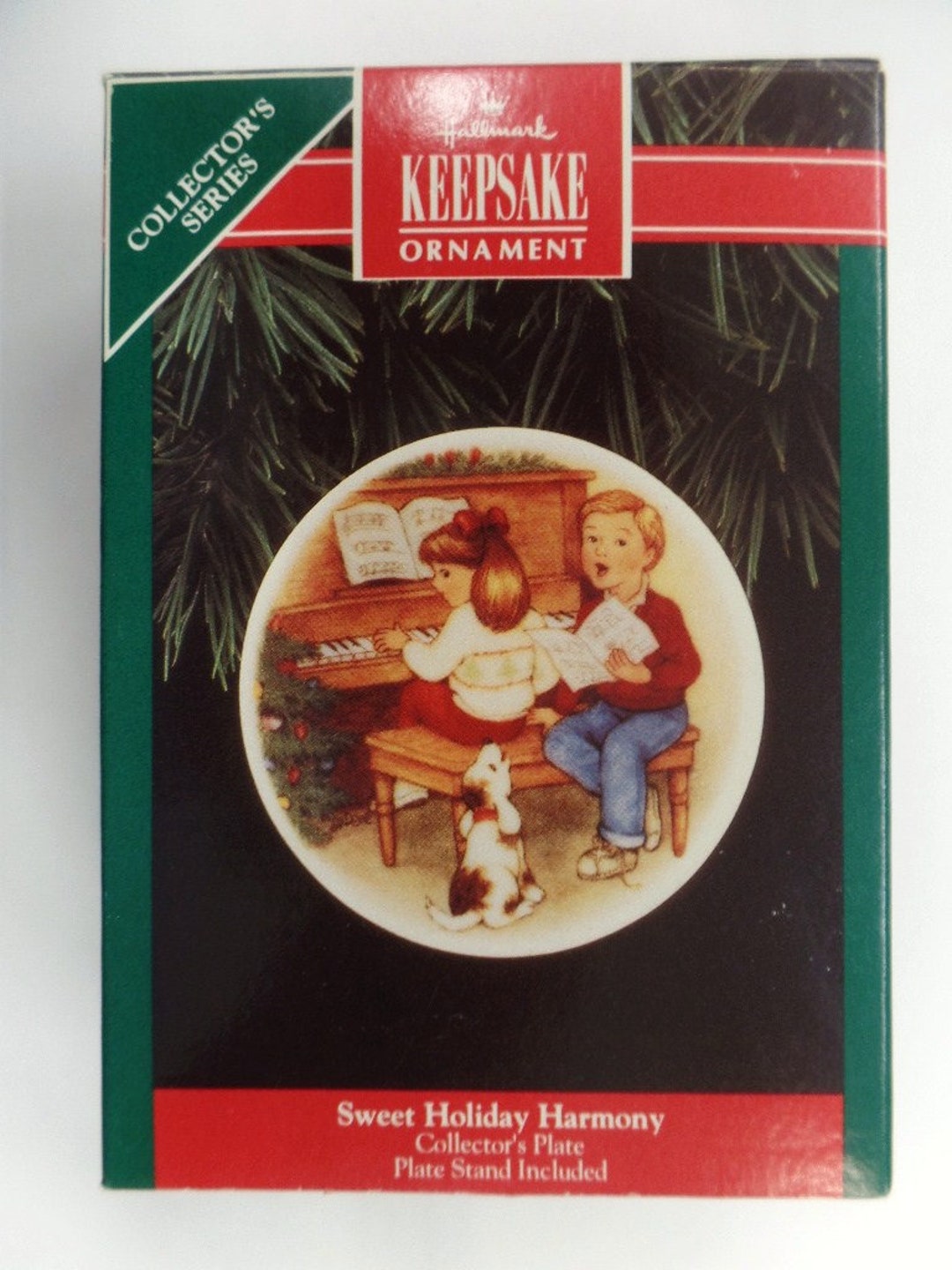 Hallmark Sweet Holiday Harmony Porcelain Plate Christmas Ornament 1992 ...