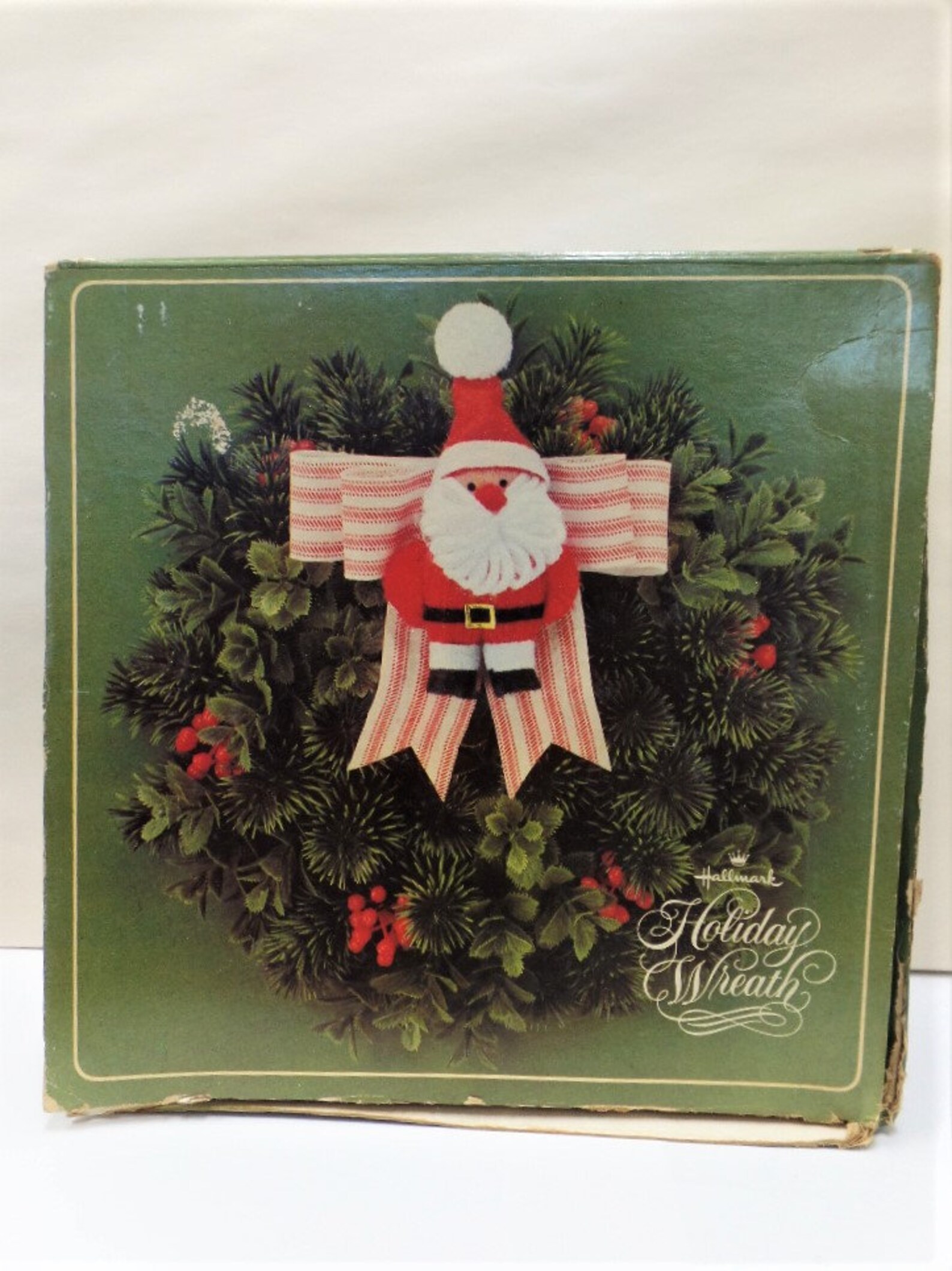Vintage Hallmark Santa Holiday Wreath 1970's Christmas - Etsy