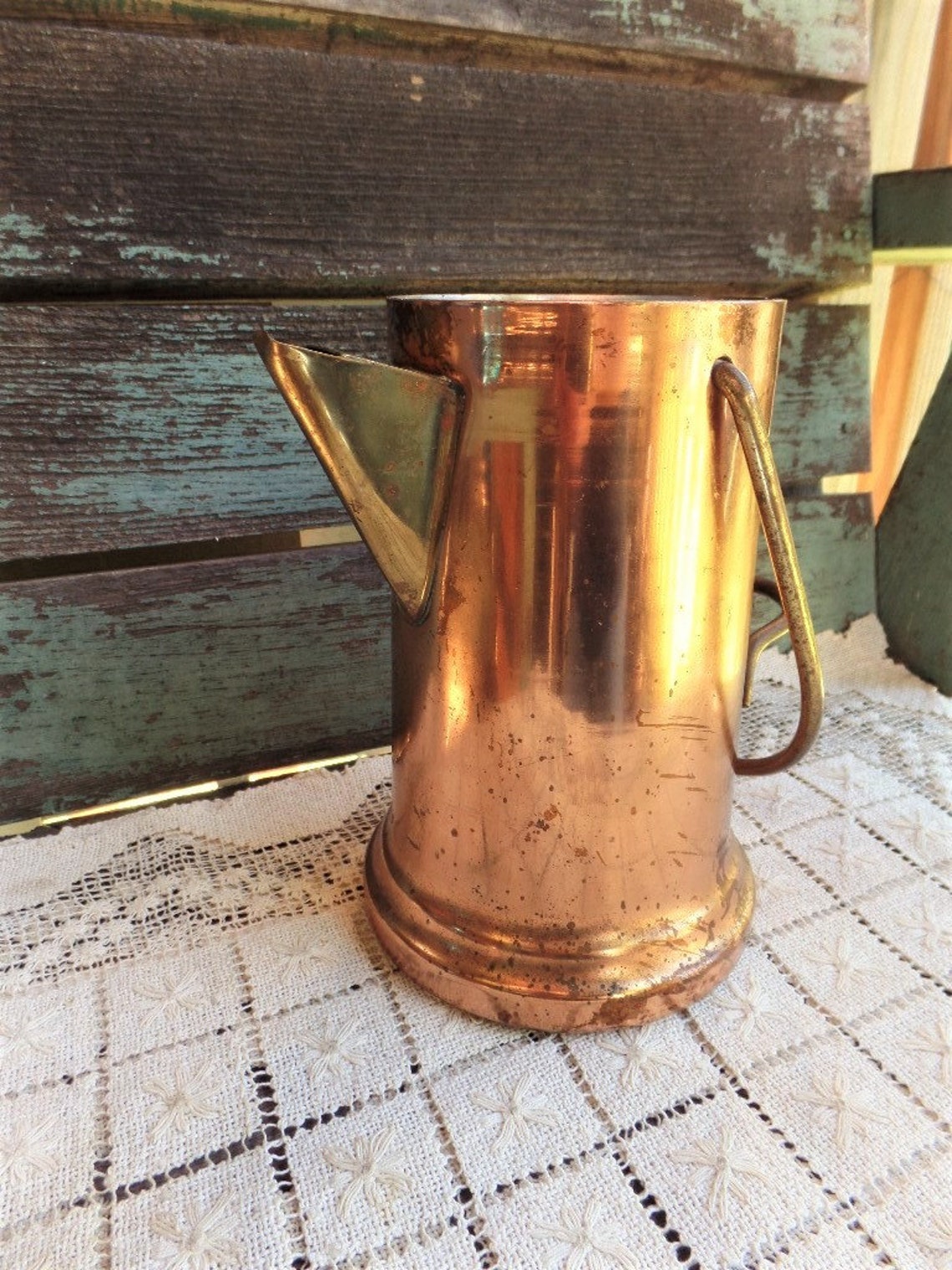 Vintage Copper Milk Pitcher Brass Handles Copper Beverage Can - Etsy