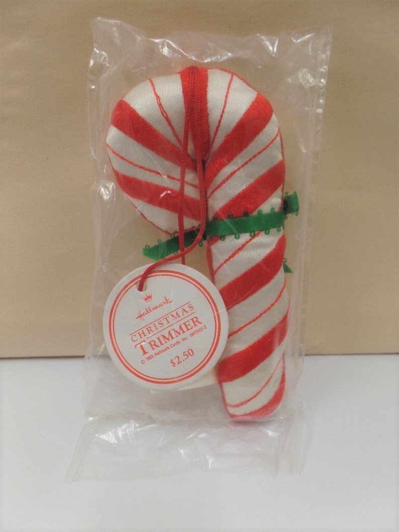 Hallmark Candy Cane Fabric Christmas Ornament 1985 NOS - Etsy