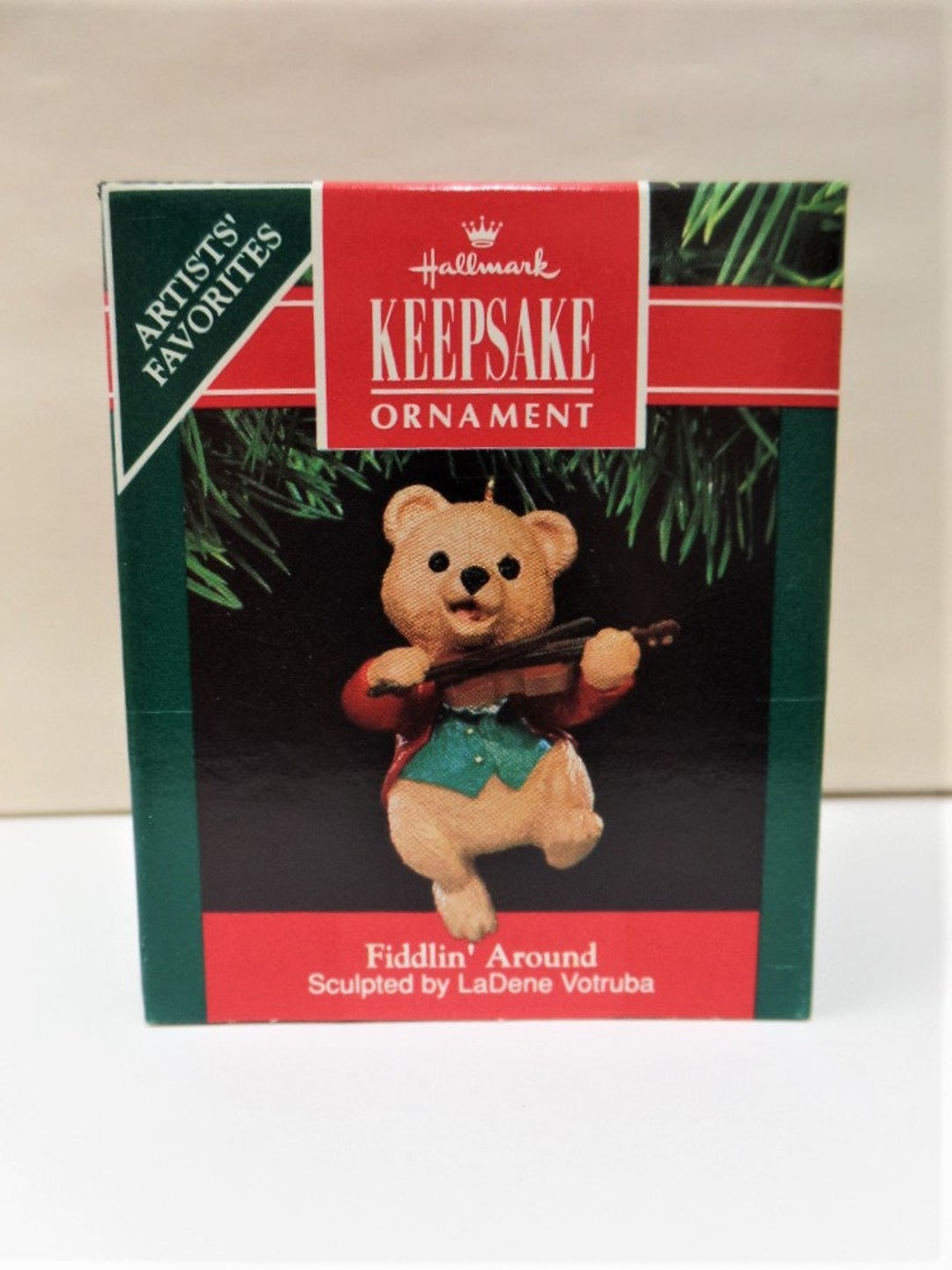 Hallmark Fiddlin Around Christmas Ornament 1991 NOS Teddy Bear - Etsy
