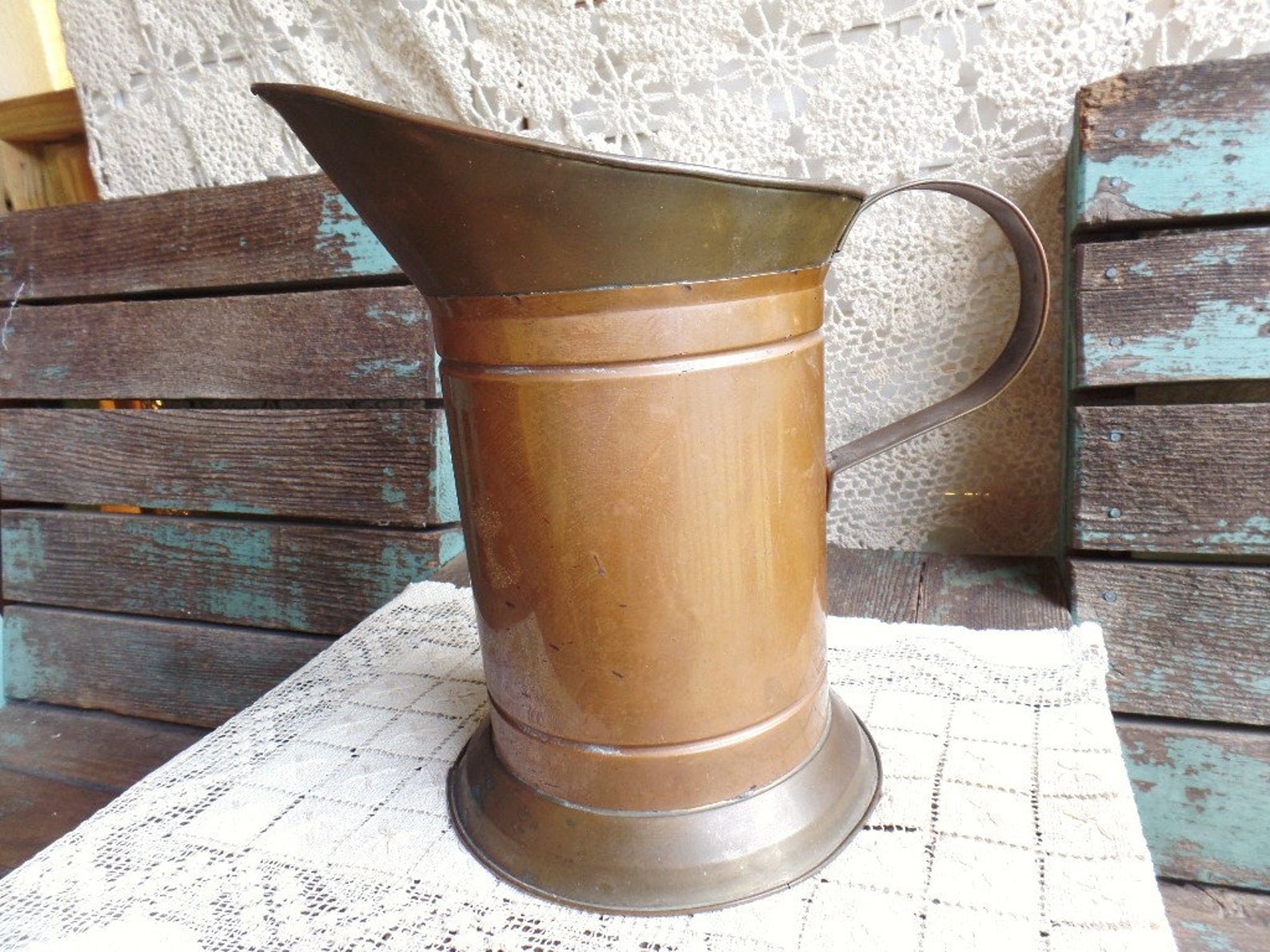 Vintage Brass and Copper Scuttle Bucket 3 Kan | Etsy