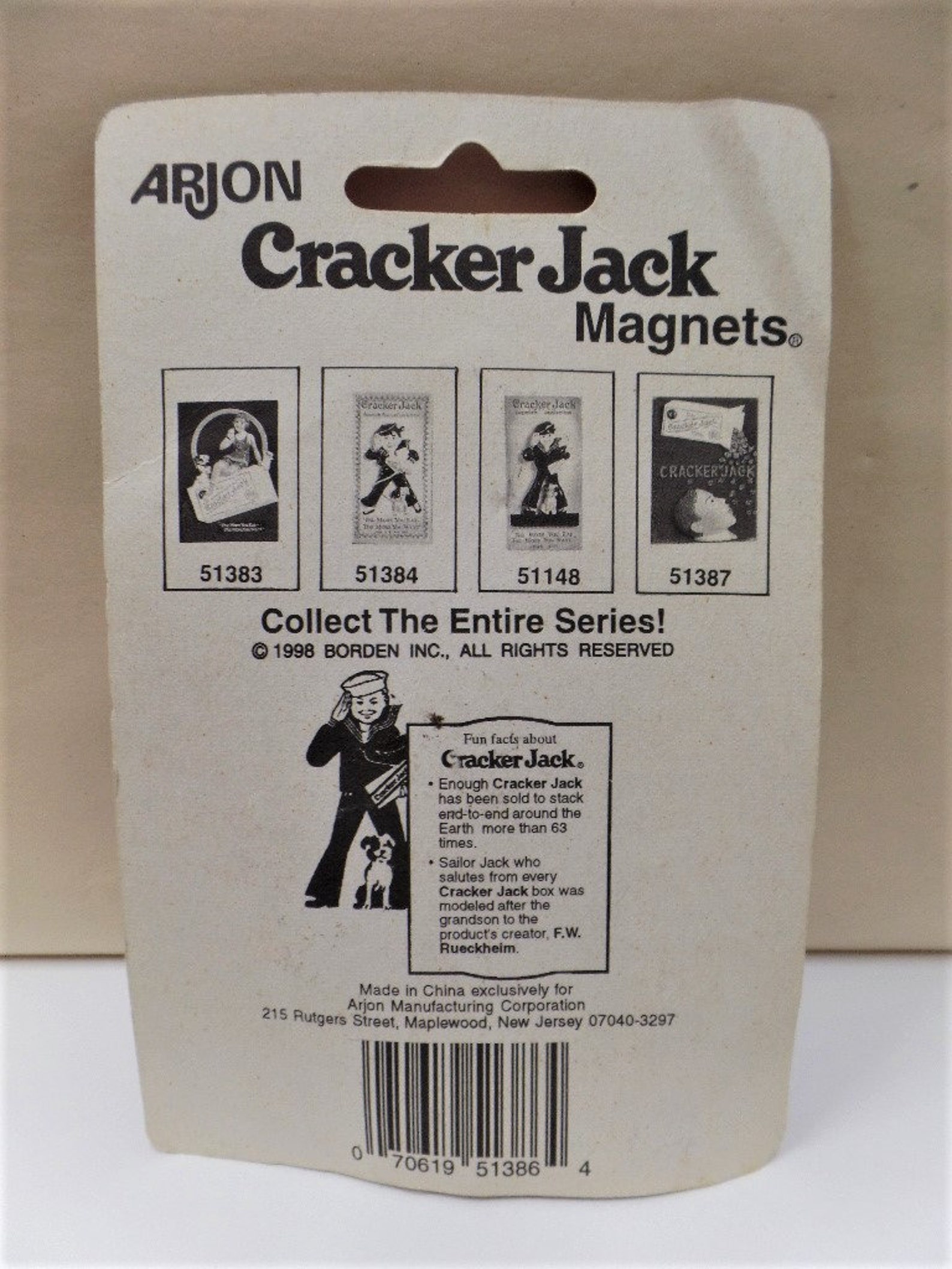 Vintage Arjon Cracker Jack Magnet 1998 NOS Refrigerator Magnet - Etsy