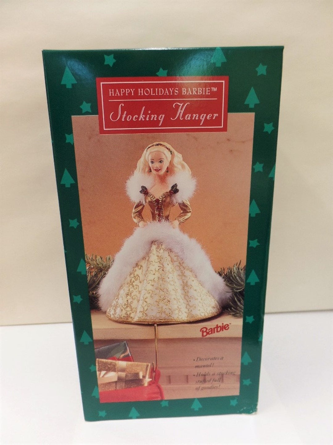 Vintage Hallmark Barbie Stocking Hanger 1995 NOS Original Box Gold ...