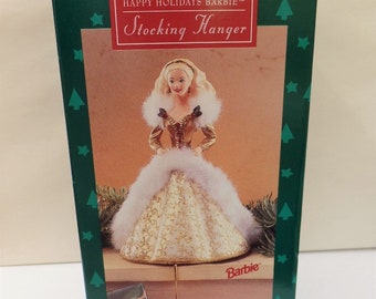 Vintage Hallmark Barbie Stocking Hanger 1995 NOS Original Box - Etsy