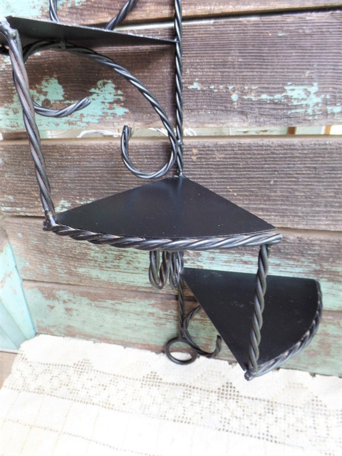 Vintage Three Tier Metal Wall Shelf Twisted Wire | Etsy