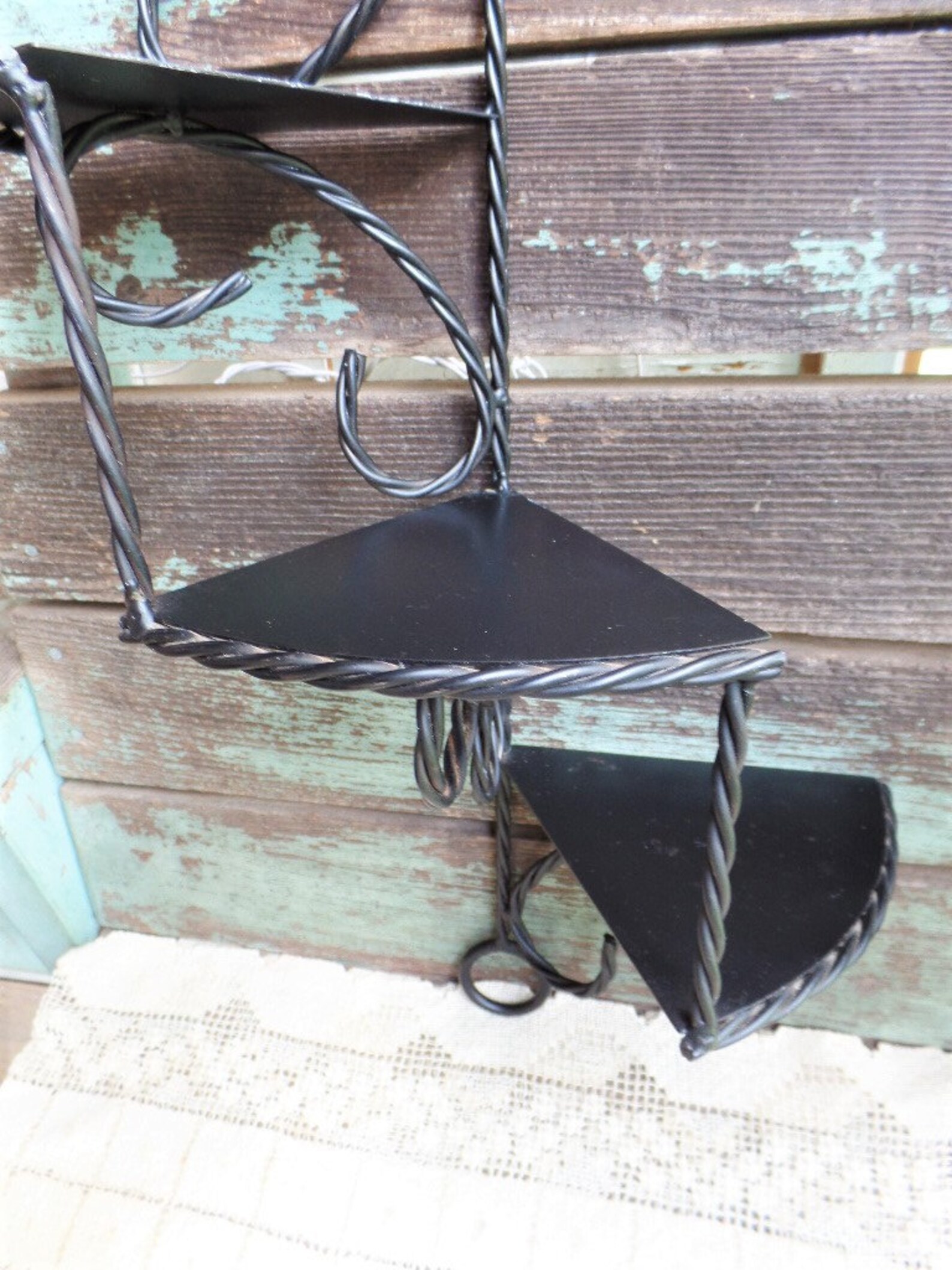 Vintage Three Tier Metal Wall Shelf Twisted Wire | Etsy