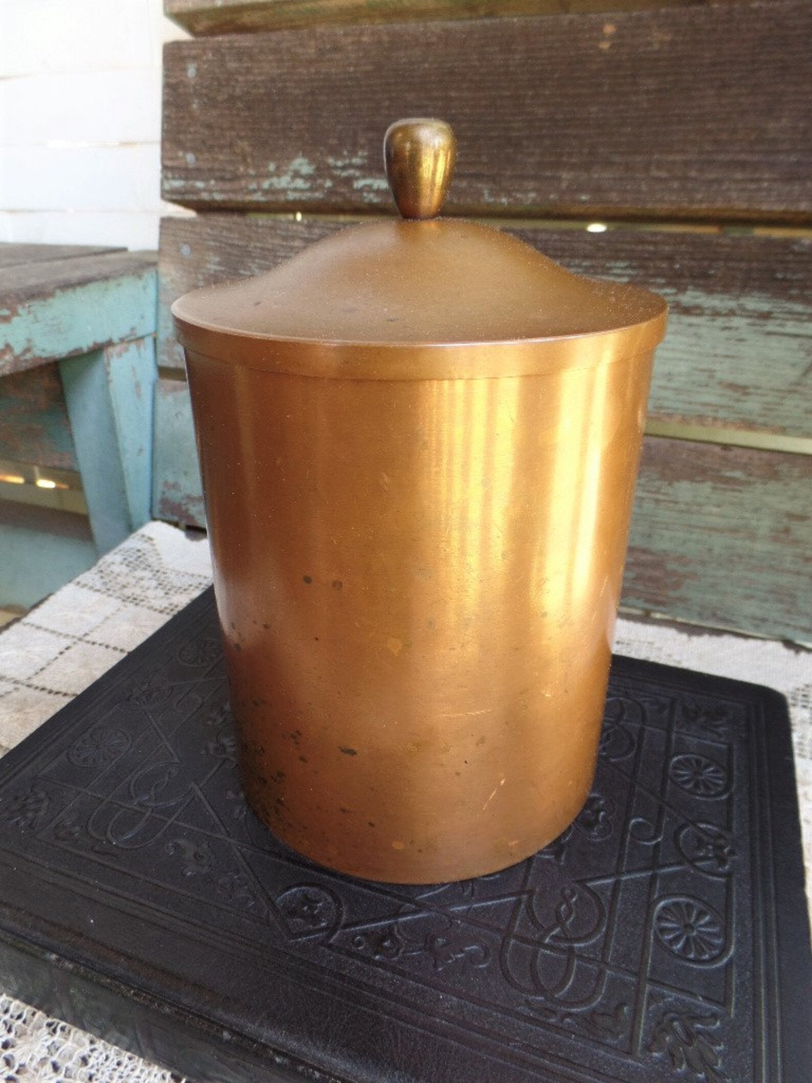 Antique Roycroft Copper Humidor Tobacco Jar Storage Container 1930's ...