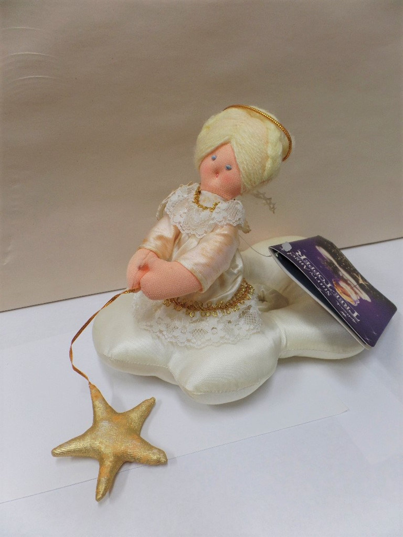 Vintage Hallmark Starry Angel Tree Topper 1986 NOS Angel on Cloud - Etsy