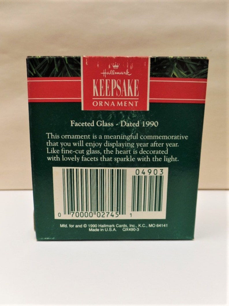 Hallmark 40 Years Together Faceted Glass Christmas Ornament 1990 NOS ...