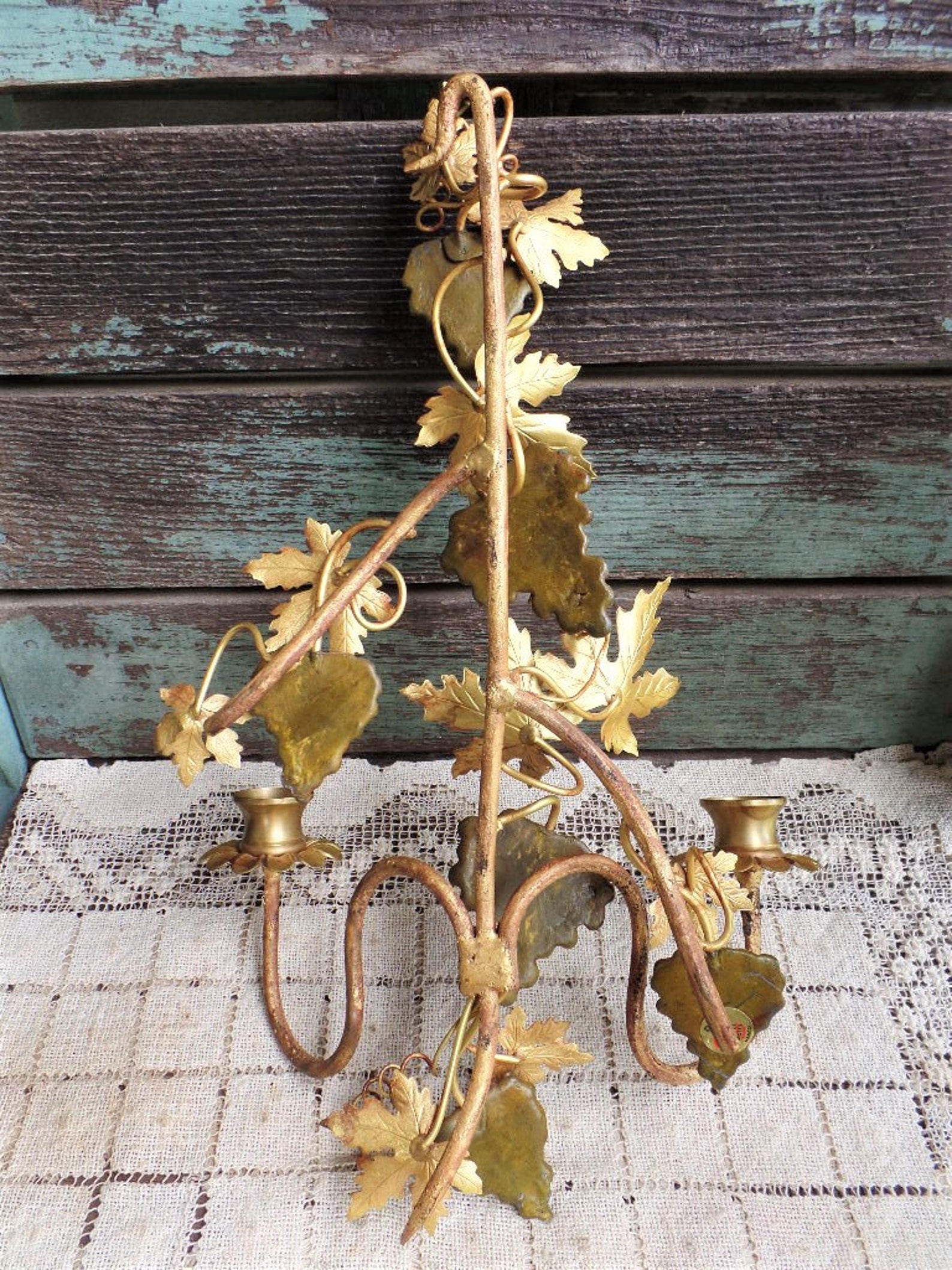 Vintage Petites Choses Double Arm Wall Sconce Grapevine Design | Etsy