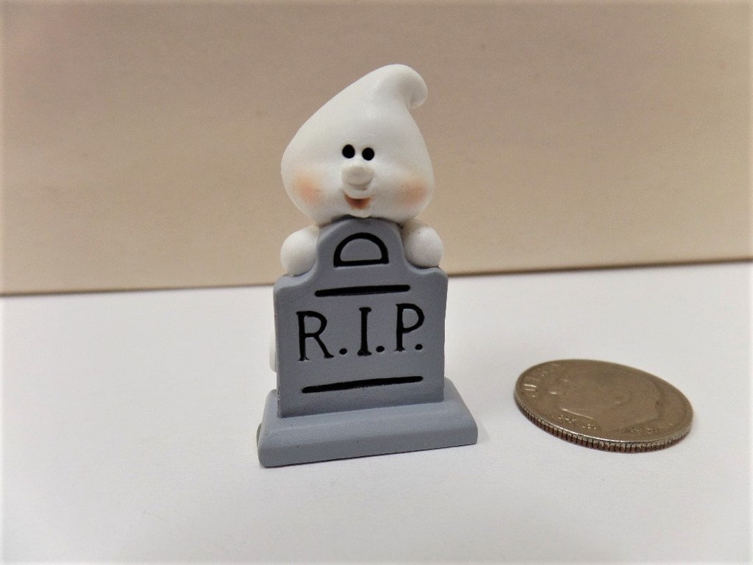 Vintage Hallmark Ghost on Tombstone Halloween Merry Miniature 1993 NOS ...