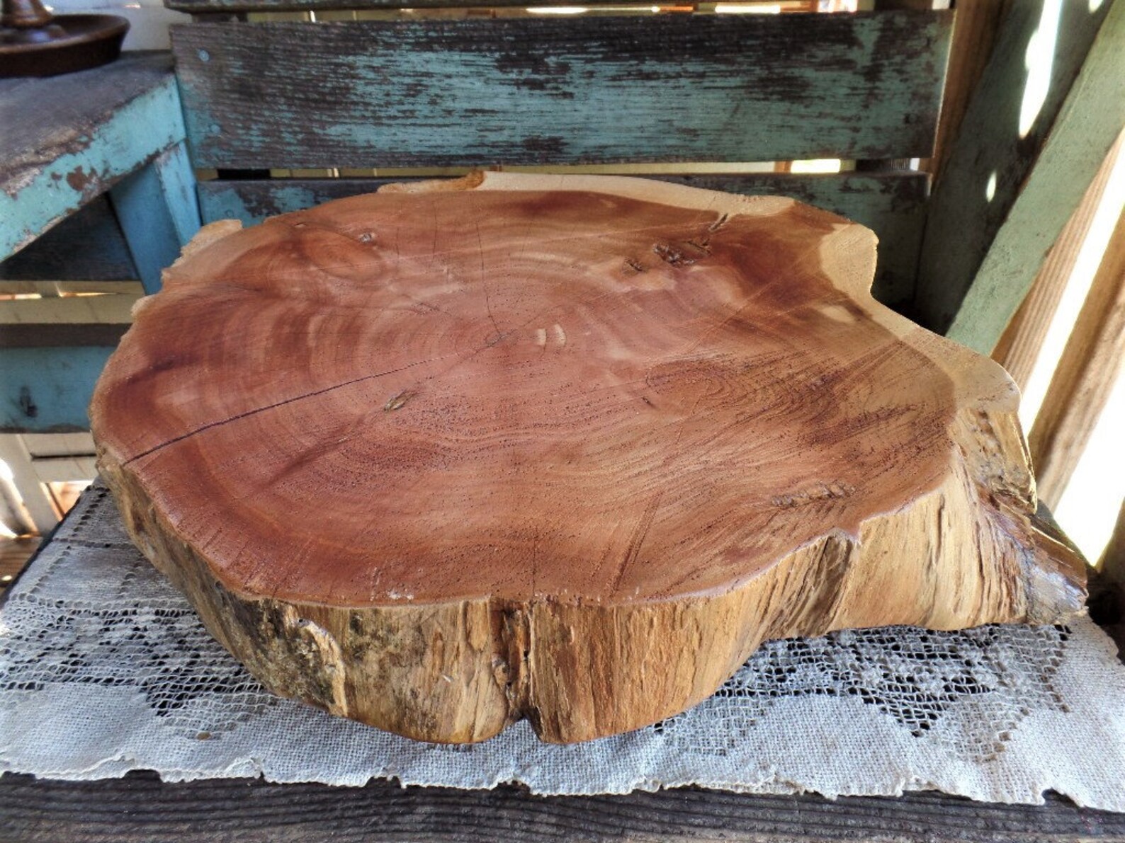 Handmade Rough Cut Footed Cedar Display Piece Rustic Farmhouse | Etsy