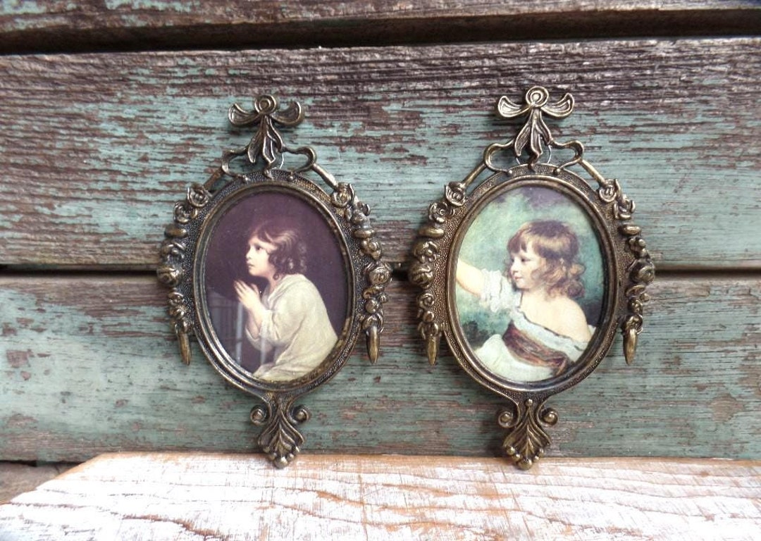 Vintage Pair Ornate Frames With Child Prints Made in Italy Ornate ...