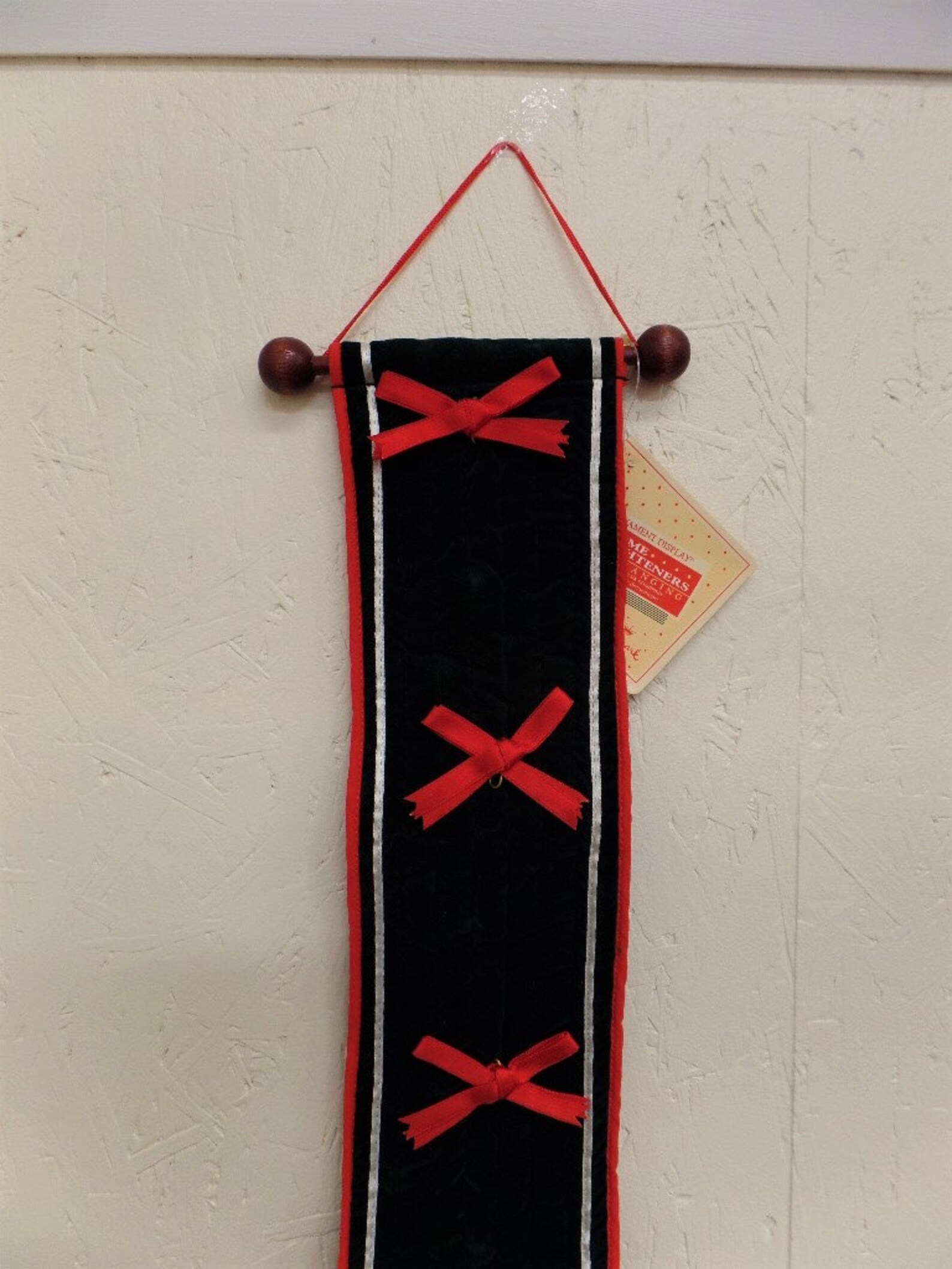 Hallmark Wall Hanging Christmas Ornament Display 1984 NOS Wood Fabric ...