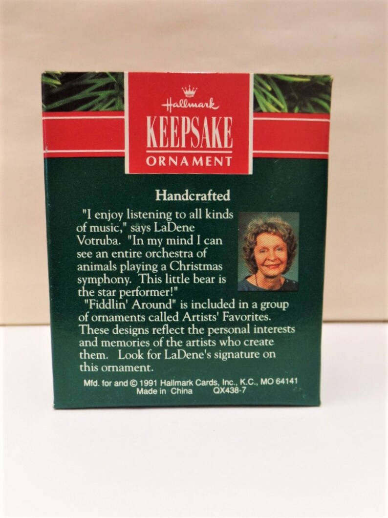 Hallmark Fiddlin Around Christmas Ornament 1991 NOS Teddy Bear - Etsy