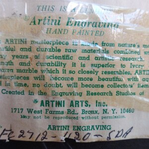 Vintage Artini Engraving Hand Painted Wall Plaque 1965 - Etsy