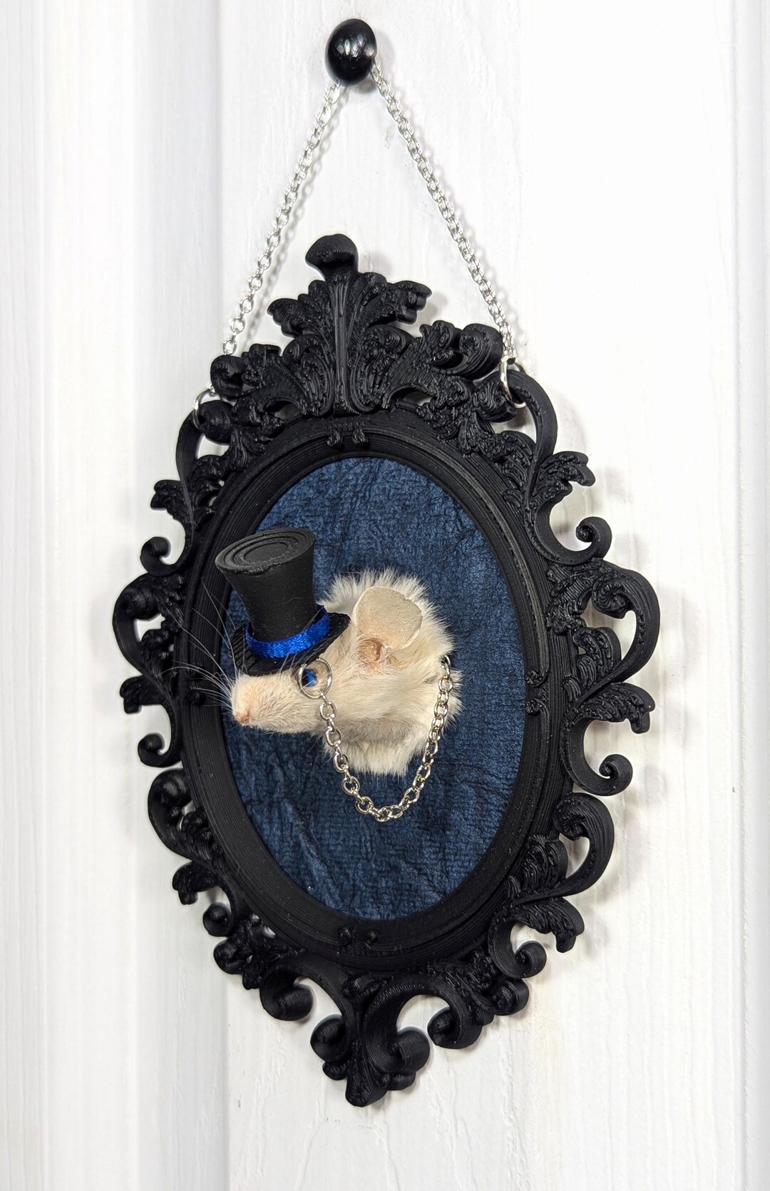 Dapper Top Hat and Monocle Mouse Taxidermy Head Mount Black and Blue - Etsy