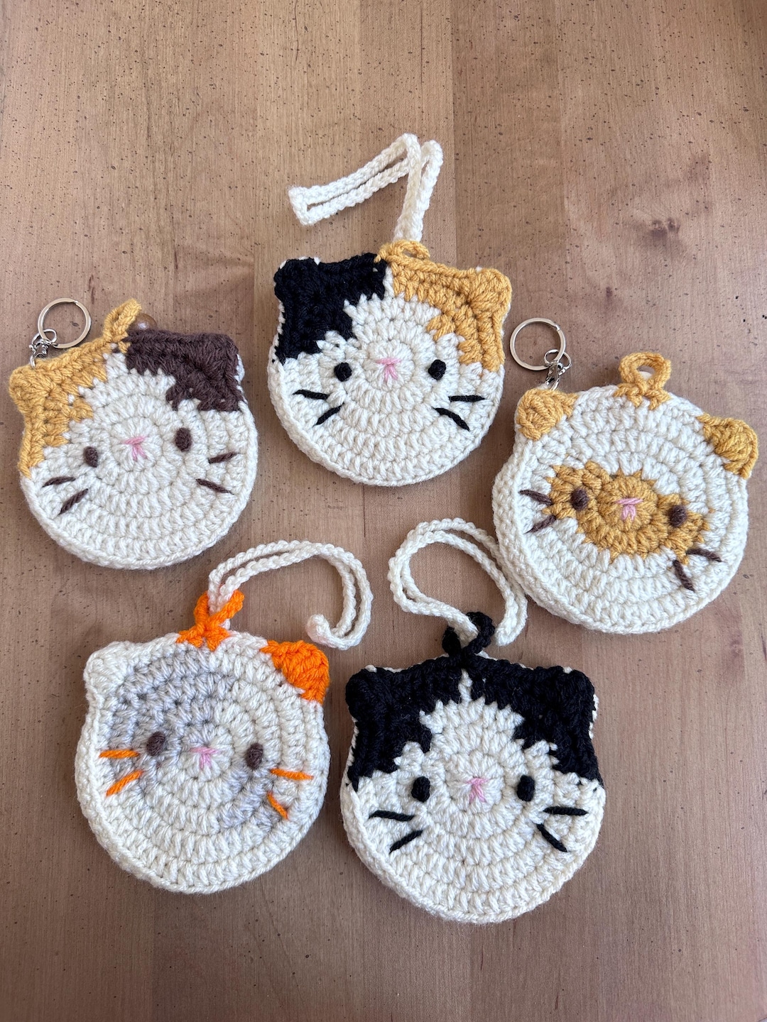 Crochet Kitten Pouch, Keychain, Key Bag, Handmade Coin or Makeup Bag ...