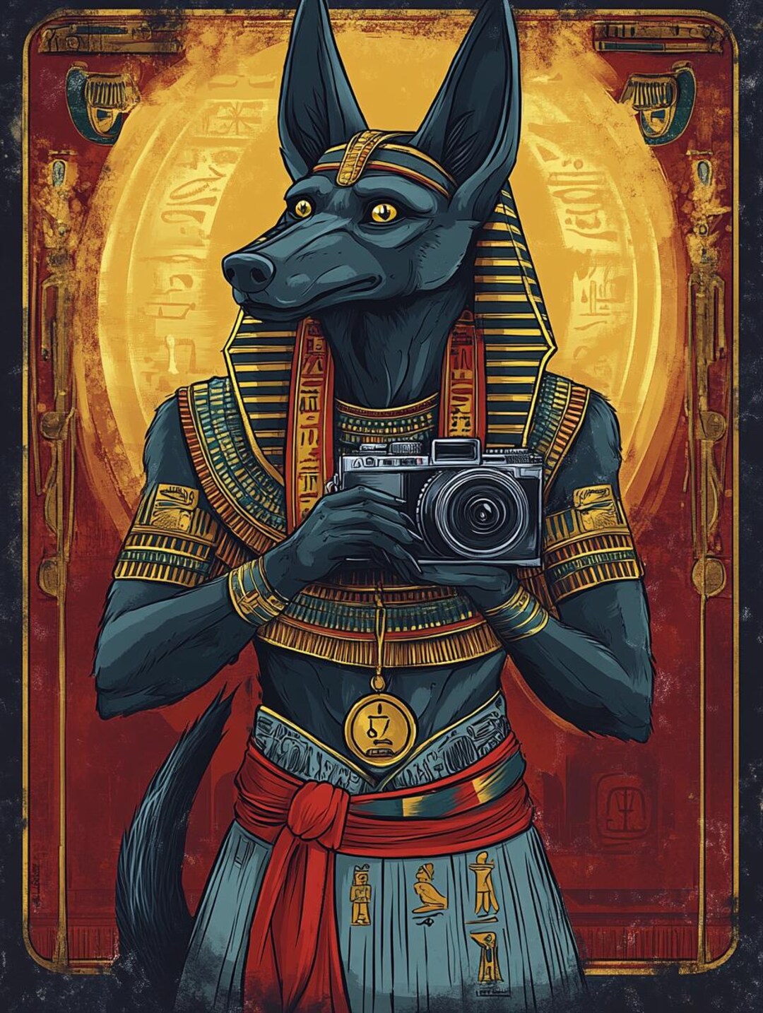 Anubis With Camera Digital Poster Motif Wall Art, Modern Prints ...