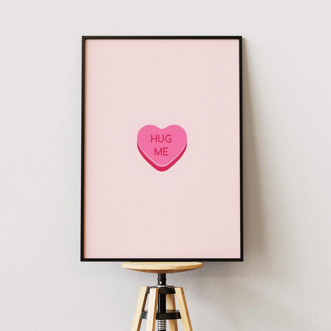 Hug Heart Poster Love Note Candy Hug Poster Aesthetic Retro Y2K Wall ...