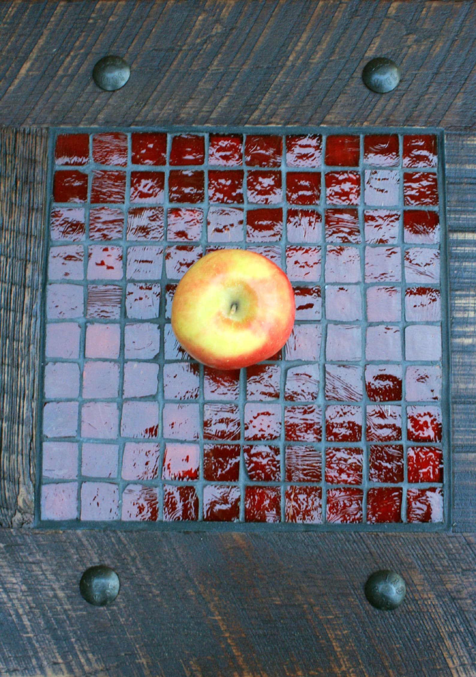 Bunching Table W/ Mosaic Tile Centerpiece. Red Mosaic Bunching | Etsy