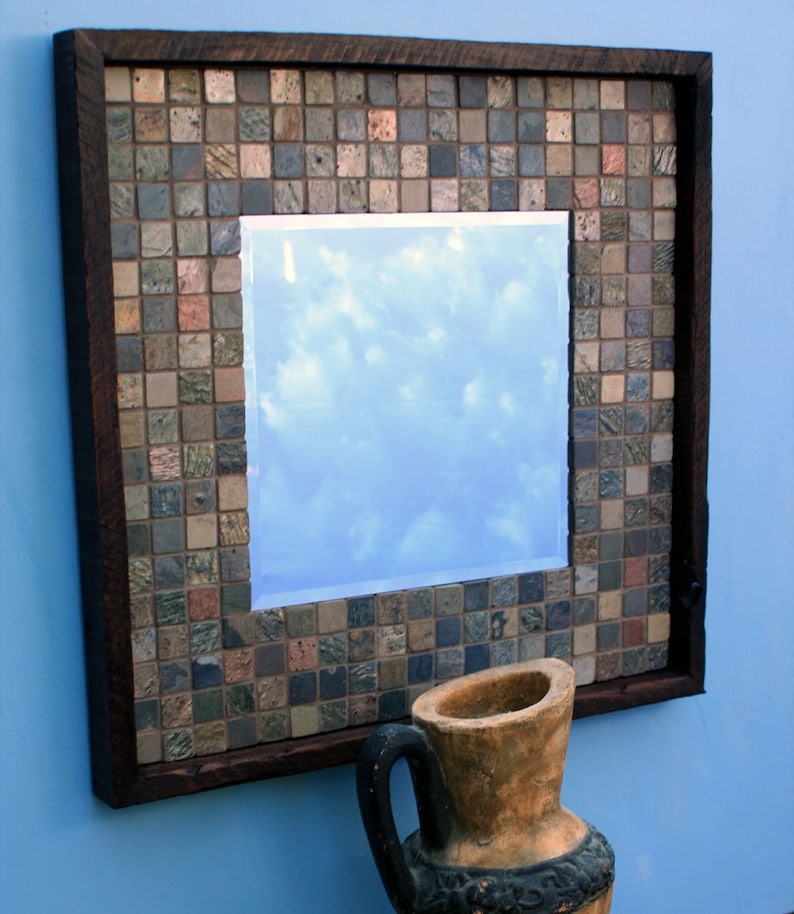 Slate Beveled Framed Mirror. 1 Inch Slate Mirror. Slate Framed - Etsy