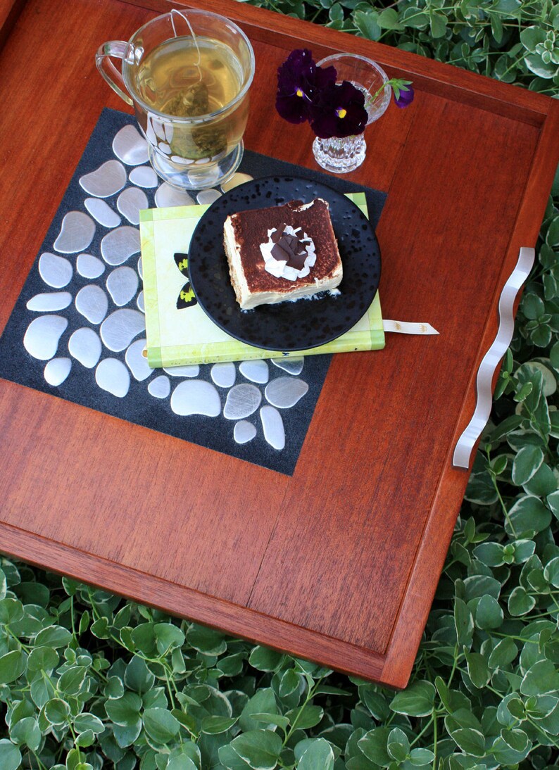 Modern Ottoman Tray. Stainless Mosaic Centerpiece. Red - Etsy