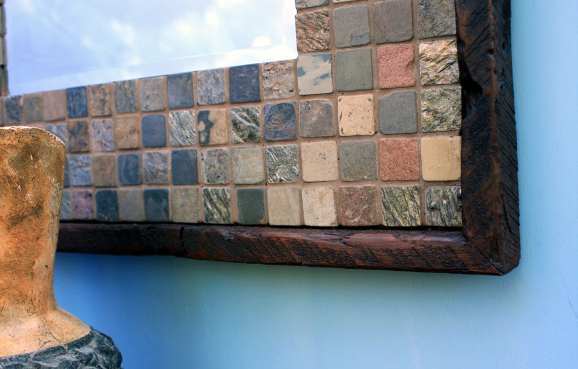 Slate Beveled Framed Mirror. 1 Inch Slate Mirror. Slate Framed - Etsy