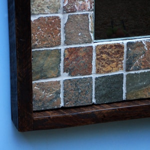 Slate Framed Mirror. Stone Framed Mirror. Copper Rust Slate Framed ...