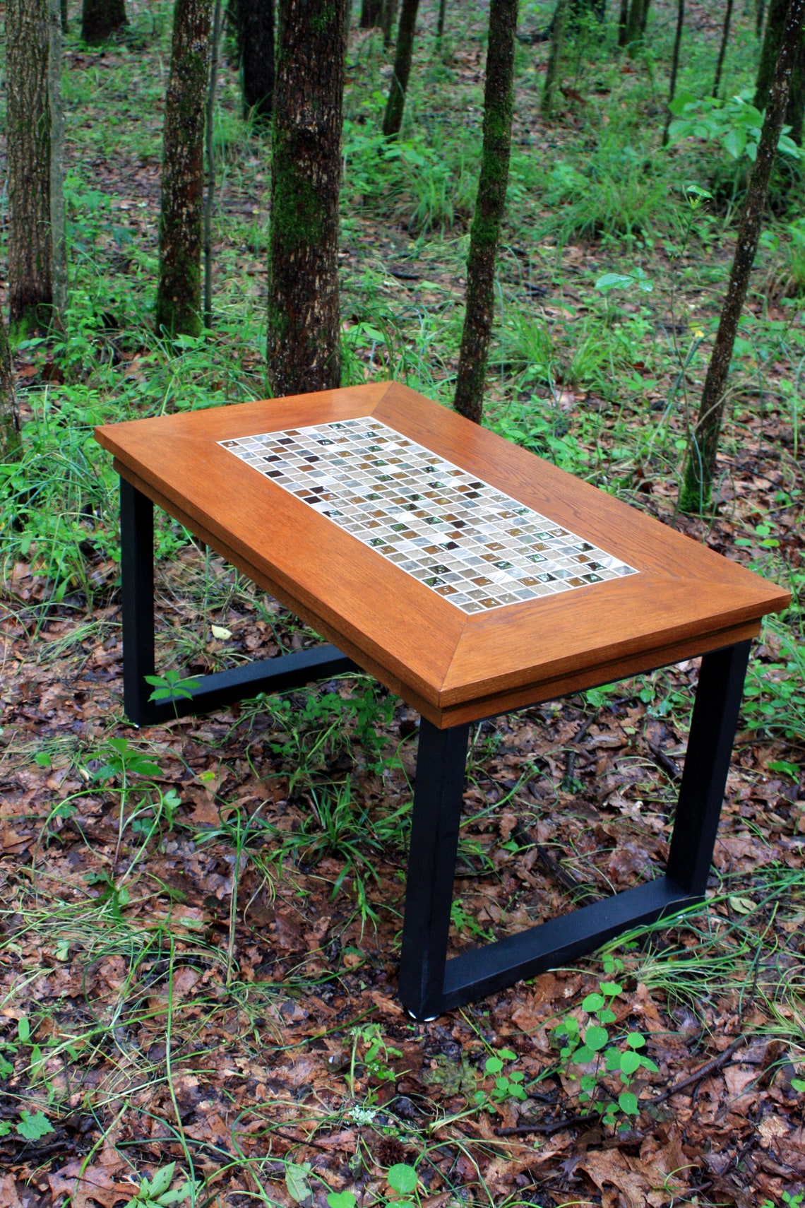 Metal Leg Coffee Table. Mosaic Tile Coffee Table. Black Metal - Etsy