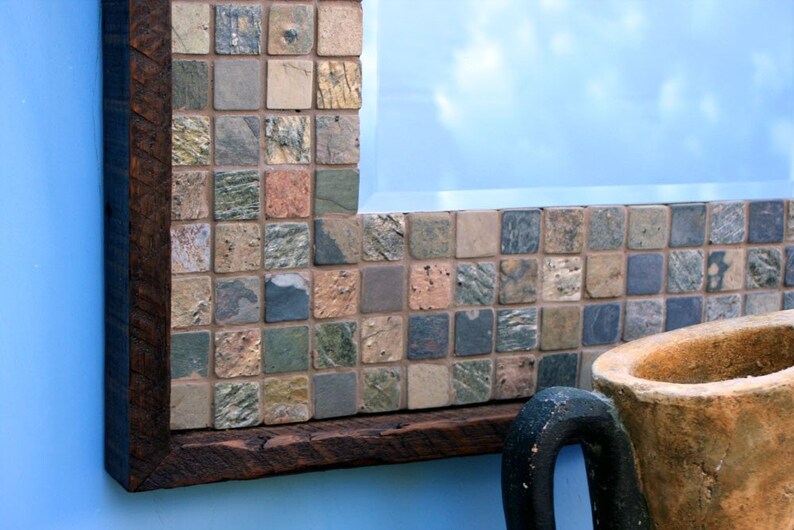 Slate Beveled Framed Mirror. 1 Inch Slate Mirror. Slate Framed - Etsy