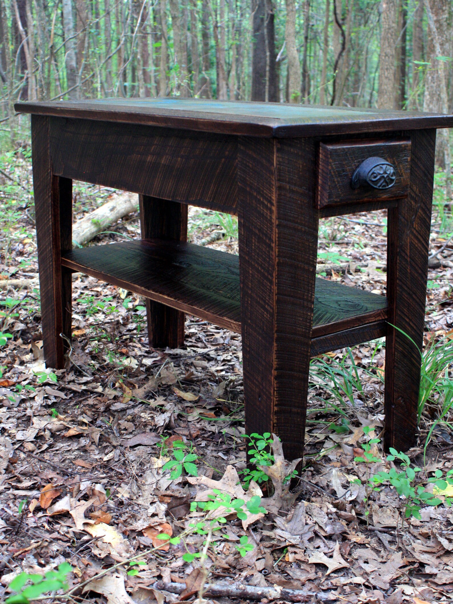 Large Copper Side Table. Copper Patina End Table. Rustic Metal Side ...