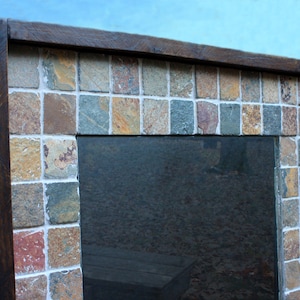 Slate Framed Mirror. Stone Framed Mirror. Copper Rust Slate Framed ...