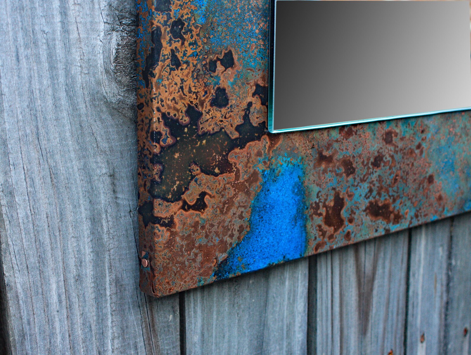 Copper Mirror. Copper Patina Mirror. Copper Wall Art Mirror. Wall Art ...