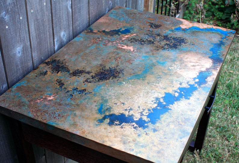 Copper Top Desk. Home Office Desk. Small Desk. Desk With | Etsy