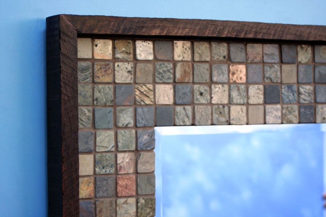 Slate Beveled Framed Mirror. 1 Inch Slate Mirror. Slate Framed - Etsy