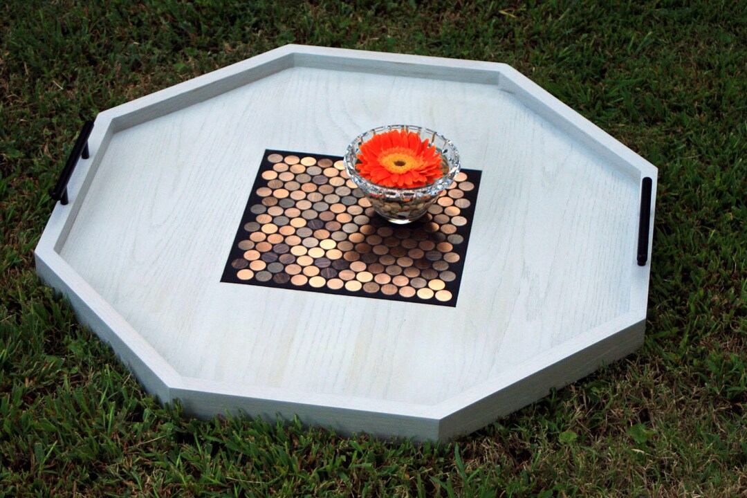 Octagon Tray. Copper Ottoman Tray. Round Ottoman Tray. Octagonal Copper ...