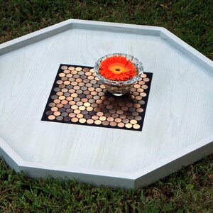 Octagon Tray. Copper Ottoman Tray. Round Ottoman Tray. Octagonal Copper ...