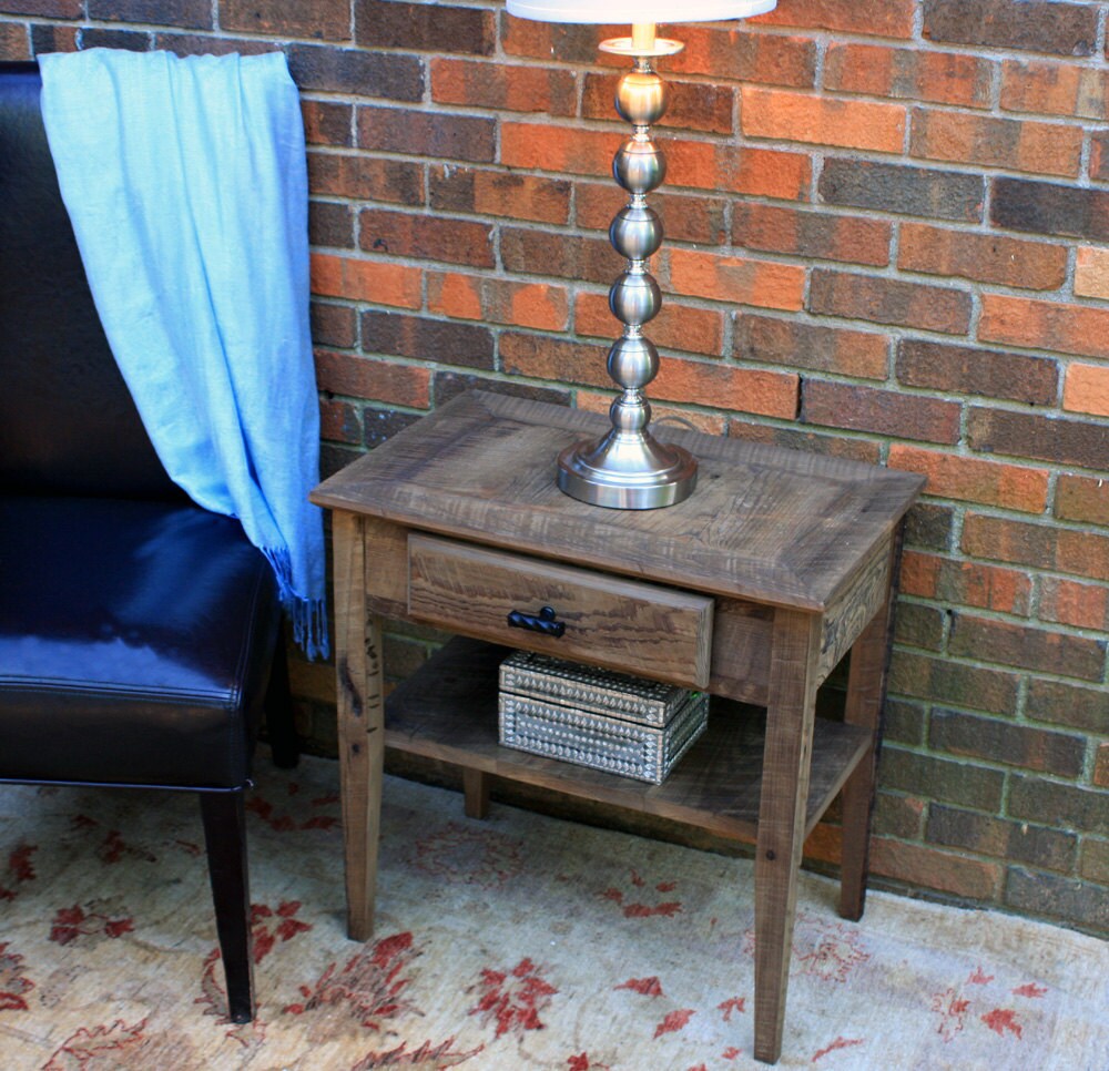 Rustic Side Table. Reclaimed Wood End Table. Rustic Side Table W ...