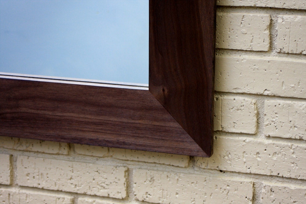 Walnut Framed Mirror. Dark Walnut Framed Mirror. Solid Walnut | Etsy
