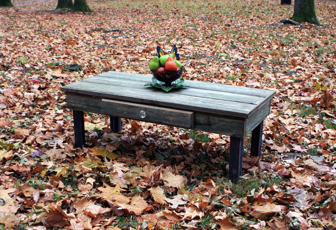 Large Rustic Coffee Table. Grey Wood Coffee Table. Lodge - Etsy