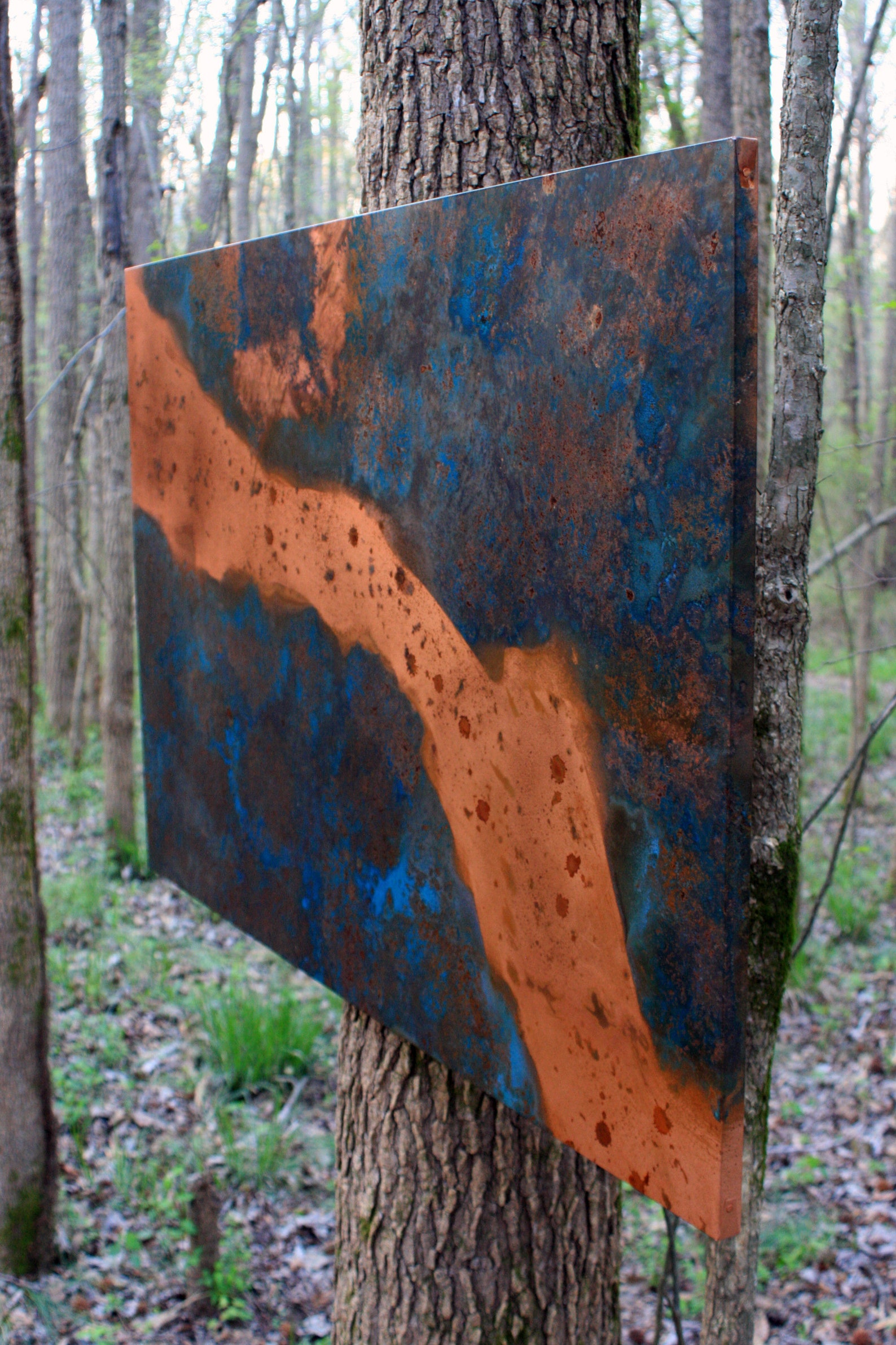 Copper Abstract Art. Light Copper Wall Art. Copper Patina Art. Metal ...