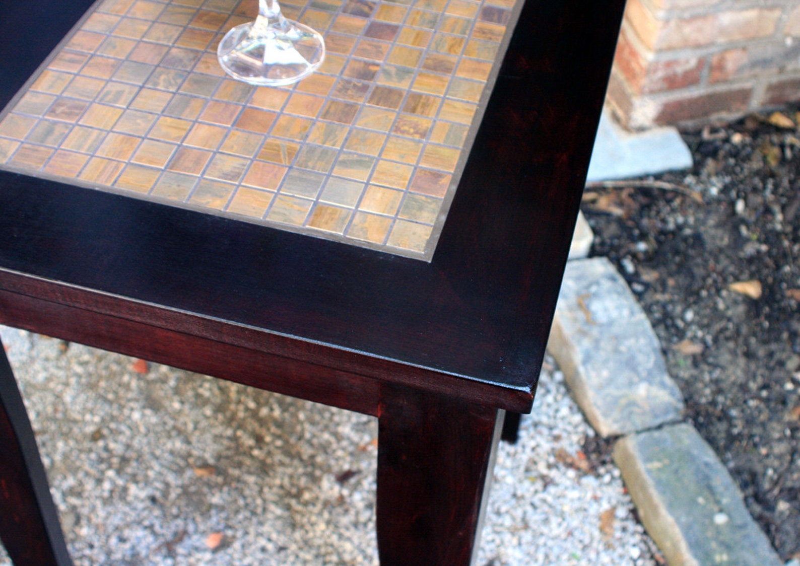Copper Mosaic Side Table. Contemporary End Table. Copper Top - Etsy