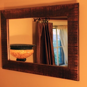 Aged Wood Framed Mirror. Old World Framed Mirror. Reclaimed Wood Framed ...