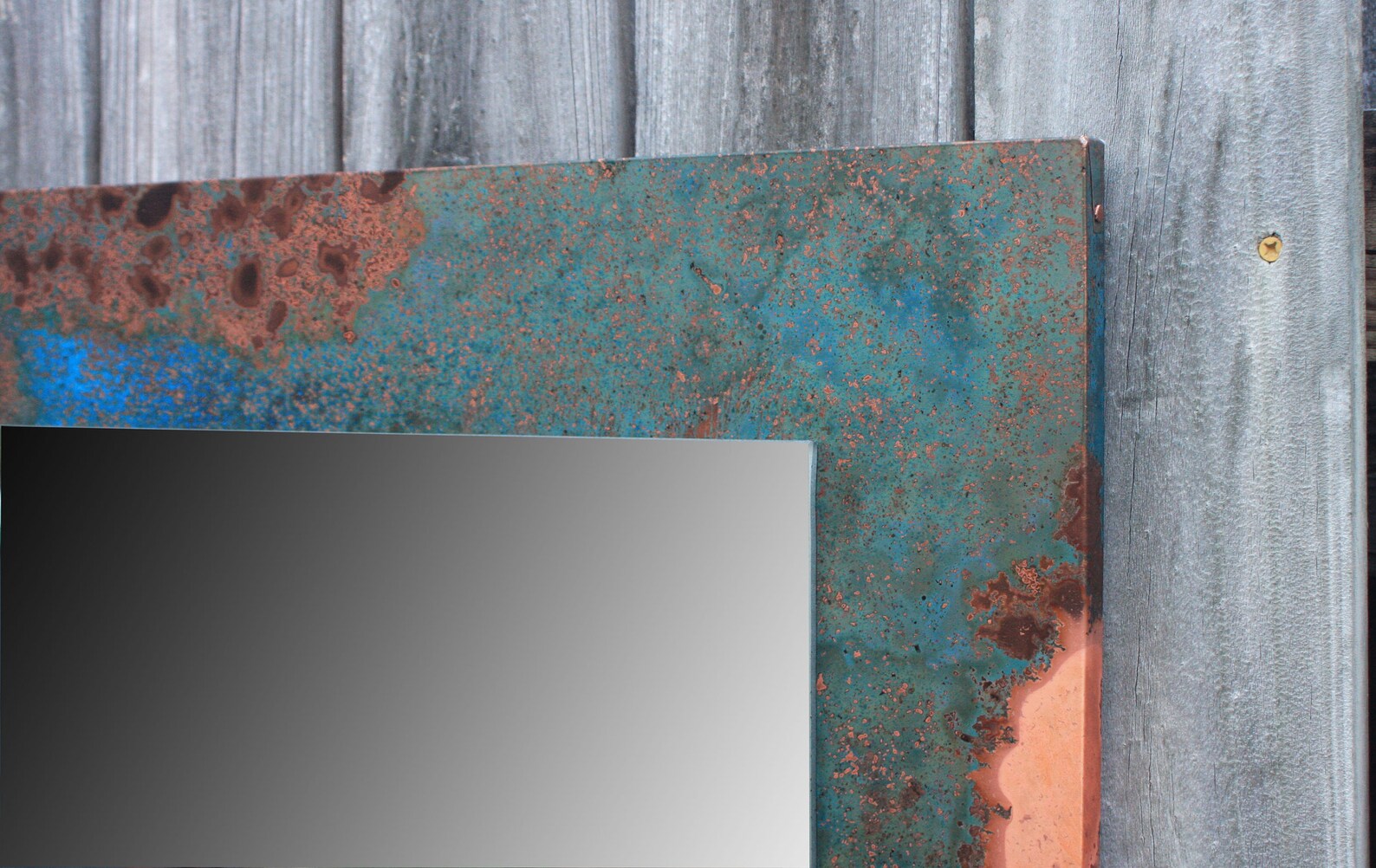 Copper Mirror. Copper Patina Mirror. Copper Wall Art Mirror. Wall Art ...