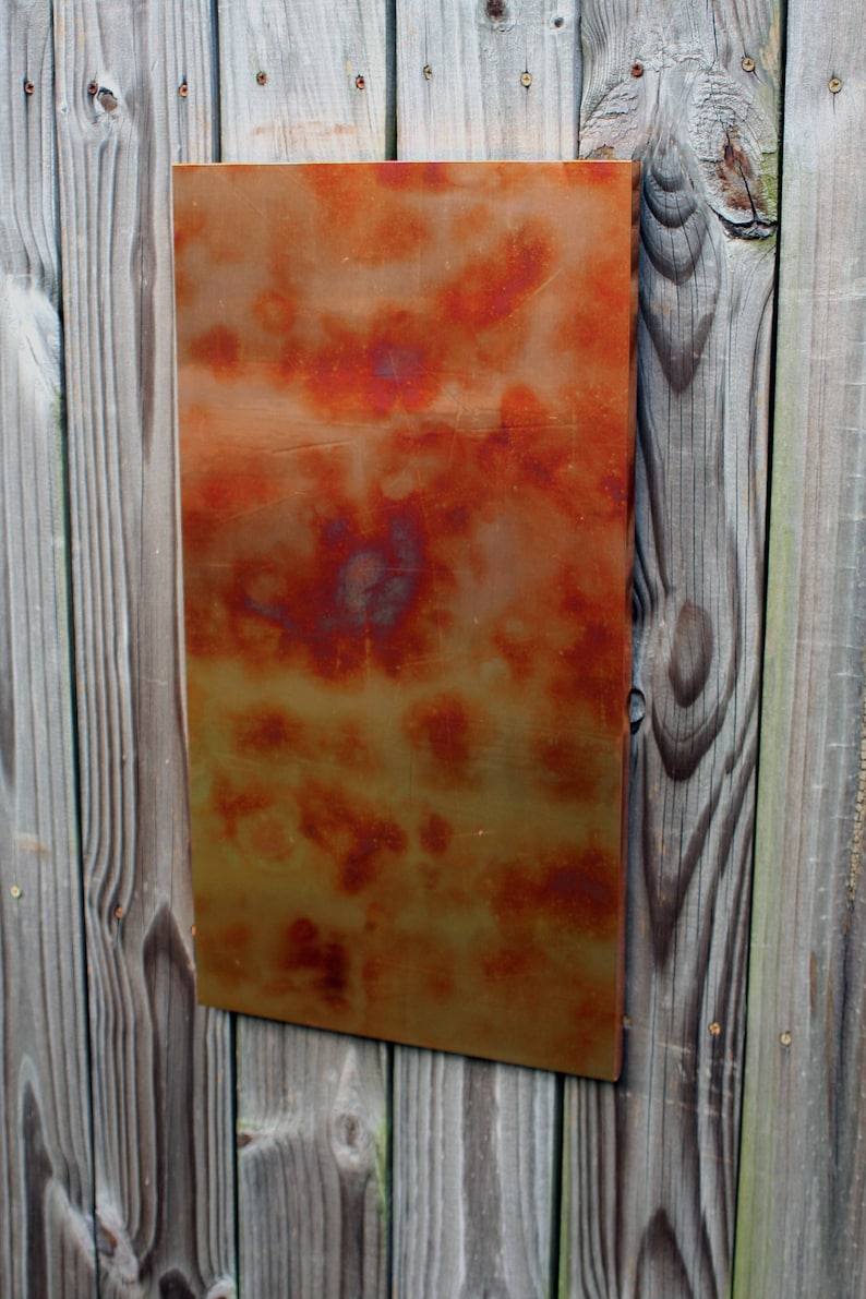 Flame Painted Copper Wall Art. Copper Patina Art. Copper Wall | Etsy