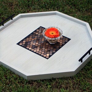 Octagon Tray. Copper Ottoman Tray. Round Ottoman Tray. Octagonal Copper ...