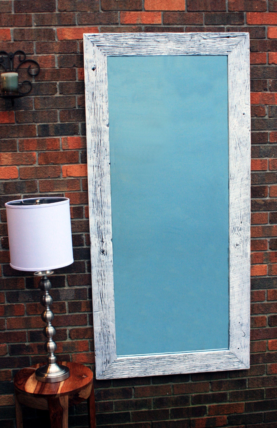 Distressed White Framed Mirror. 66 Inch Mirror. Weathered | Etsy